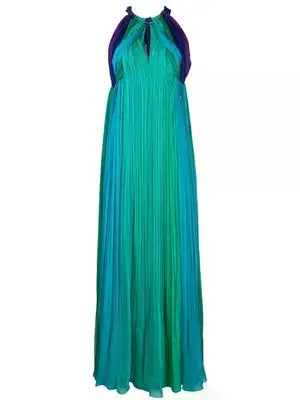 Alberta Ferretti Draped Tulle Silk Gown