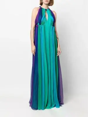 Alberta Ferretti Draped Tulle Silk Gown