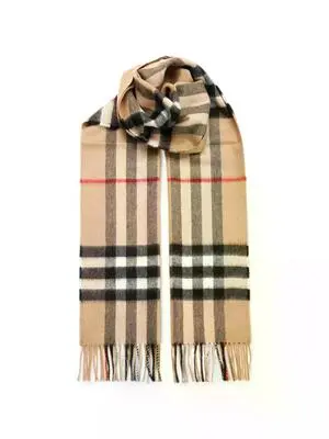 Burberry Check Fringed Scarf - Neutrals