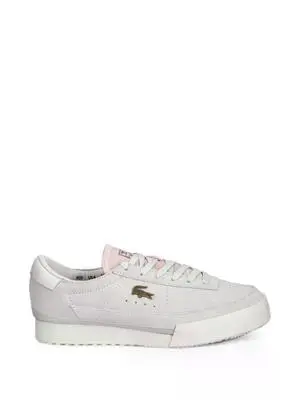 Lacoste Aura Logo-plaque Suede Lace-up Sneakers - Grey
