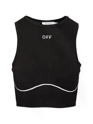 Off-white Cropped Performance Tops For Women