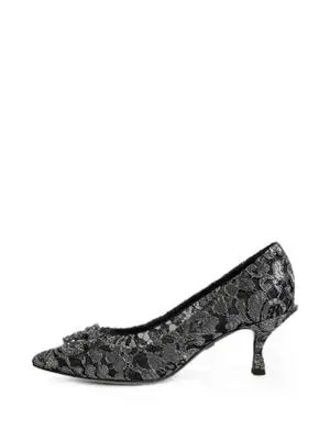 Dolce & Gabbana Amore Crystal-embellished Floral Lace Pumps
