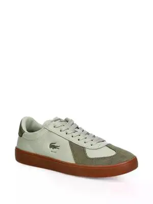 Lacoste Suede-panelled Logo Print Sneakers - Green