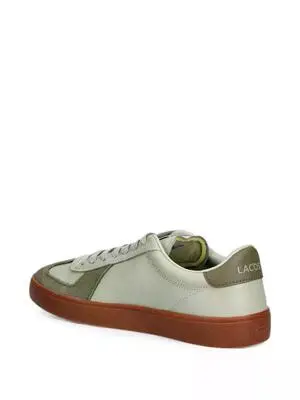 Lacoste Suede-panelled Logo Print Sneakers - Green