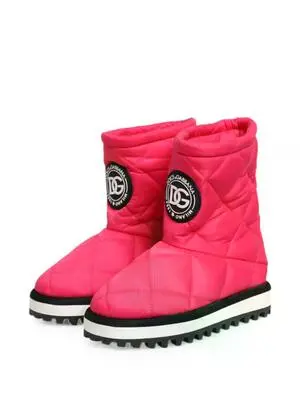 Dolce & Gabbana Quilted Logo Patch Boots