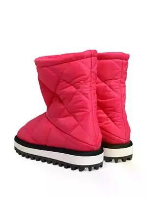 Dolce & Gabbana Quilted Logo Patch Boots
