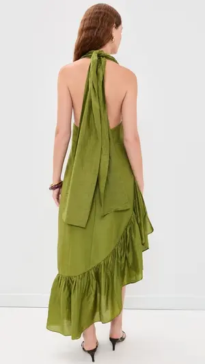 COUPER Gwendolyn Asymmetrical Ruffle Dress