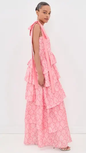 COUPER Odette Tiered Ruffle Gown