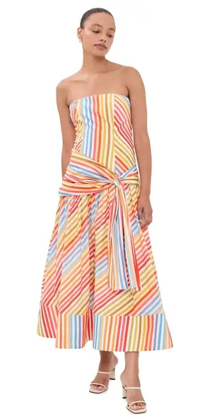 COUPER Agee Maxi Dress - Rainbow Stripe