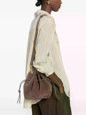 Yuzefi Mini Scallop Suede Tote Bag - Brown