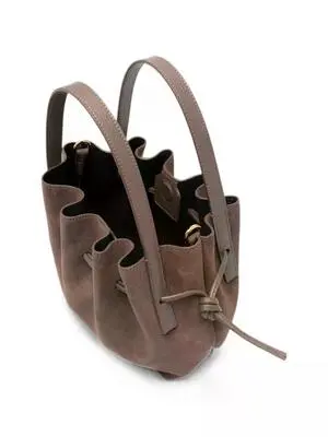 Yuzefi Mini Scallop Suede Tote Bag - Brown