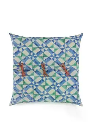 LISA CORTI Positano Floral-print Cushion Cover - Blue