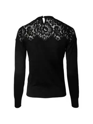 Dolce & Gabbana Floral Lace Trim Sweater