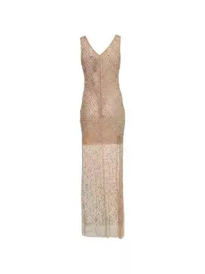 Elisabetta Franchi Sleeveless V-neck Maxi Dress