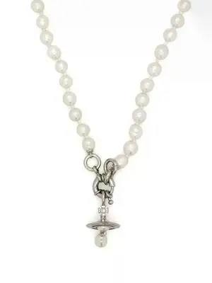 VIVIENNE WESTWOOD Orb Detail Pearl Necklace - White