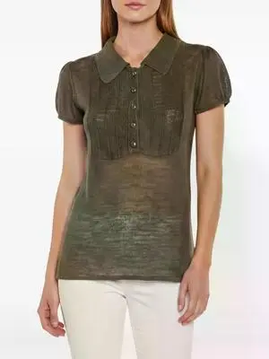 Burberry Sheer Knitted Polo Shirt