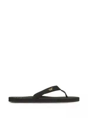 Maison Kitsuné X Indosole Easy Living Fox-patch Flip Flops - Black