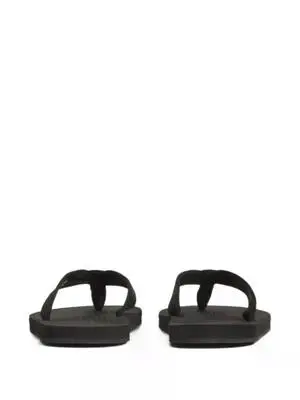 Maison Kitsuné X Indosole Easy Living Fox-patch Flip Flops - Black