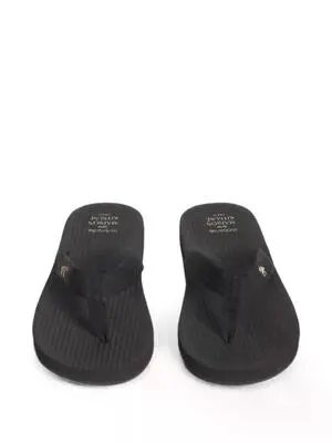 Maison Kitsuné X Indosole Easy Living Fox-patch Flip Flops - Black