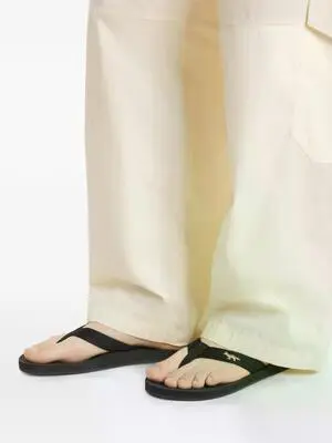 Maison Kitsuné X Indosole Easy Living Fox-patch Flip Flops - Black