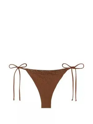 MC2 SAINT BARTH Embellished Side-tie Bikini Bottoms - Brown