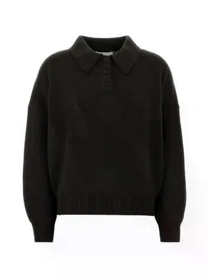 LISA YANG Etta Cashmere Long-sleeve Polo Shirt