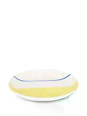 CAFÉ KITSUNÉ X Popolo Ceramic Striped Tray - White