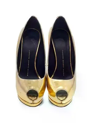 GIUSEPPE ZANOTTI Peep-toe Platform Stiletto Pumps - Gold