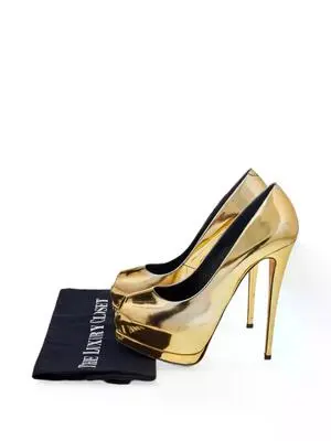 GIUSEPPE ZANOTTI Peep-toe Platform Stiletto Pumps - Gold