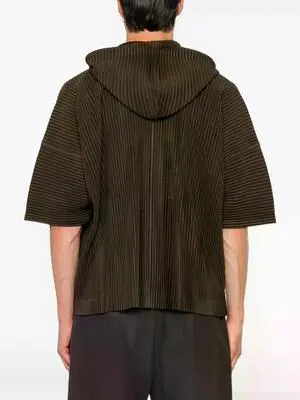 Issey Miyake Plissé-effect Drawstring Hoodie