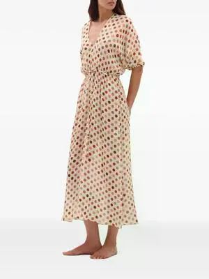 ERES Polka-dot V-neck Midi Dress