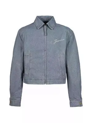 Jacquemus Logo Embroidered Zip-up Denim Jacket