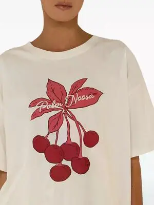 PALM. NOOSA Cherry Print Crewneck T-shirt - Neutrals