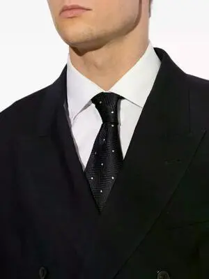 TOM FORD Polka-dot Herringbone-weave Tie - Blue