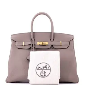 Hermès Birkin Handbag Grey Togo With Gold Hardware 35