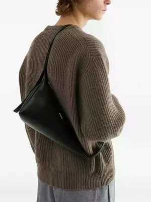 JIL SANDER Triangle Leather Messenger Bag