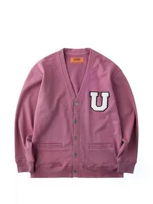 UNIVERSAL OVERALL Logo Patch V-neck Cardigan