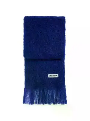 JIL SANDER Slim Wool Blend Scarf - Blue