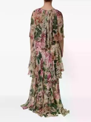 Dolce & Gabbana Floral Print Tiered Maxi Dress
