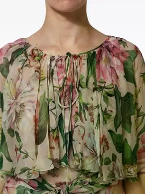 Dolce & Gabbana Floral Print Tiered Maxi Dress