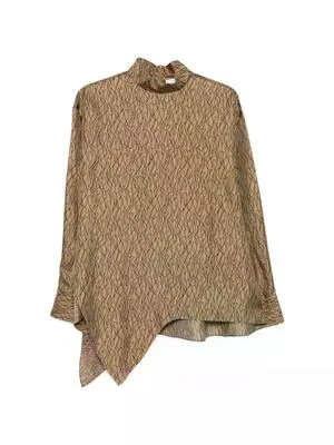 FERRAGAMO Graphic Print High Neck Blouse