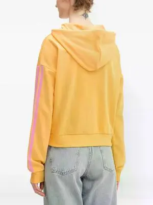 Adidas Embroidered Logo Zip-up Hoodie With Signature 3-stripes