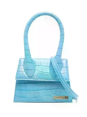 Jacquemus Le Chiquito Crocodile-embossed Tote Bag - Blue