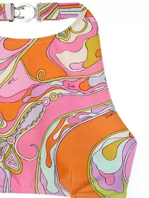 Emilio Pucci Orchidee Print Bandeau Bikini Top