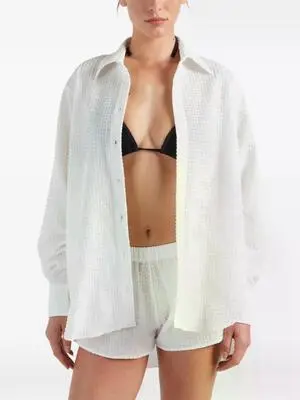 Hunza G Seersucker Oversized Shirt - White