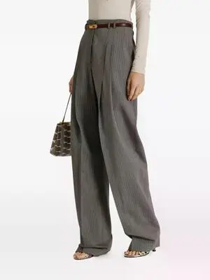 Alberta Ferretti Pinstripe Pleated Trousers