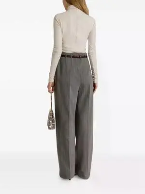 Alberta Ferretti Pinstripe Pleated Trousers