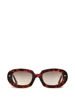 AHLEM Lombards Oval-frame Sunglasses - Brown