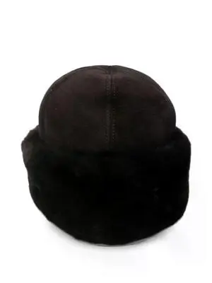 LISKA Shearling Trimmed Suede Hat