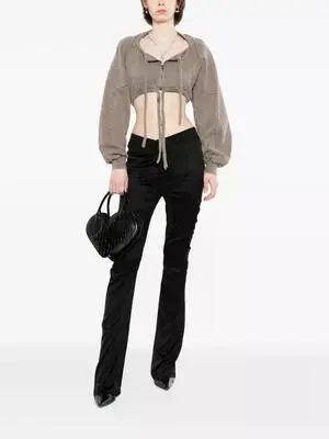 Ottolinger Cropped Zip-up Hoodie With Drawstring